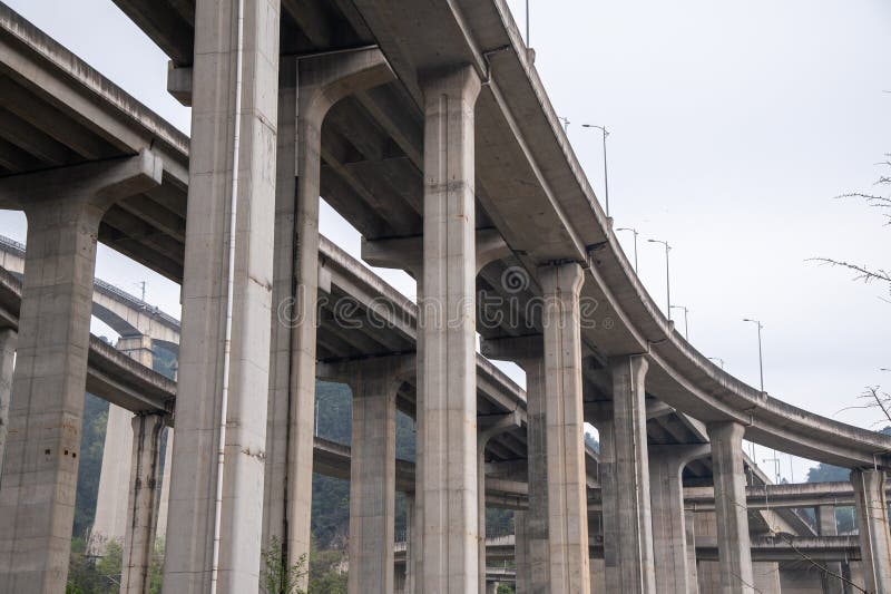 Concrete highway bridge stock image. Image of exterior - 312784231