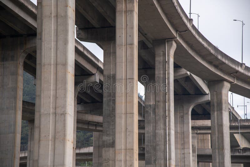 Concrete highway bridge stock image. Image of city, architecture ...