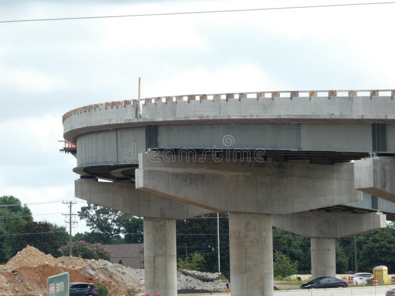 Concrete Highway Overpass Under Construction Stock Image - Image of ...