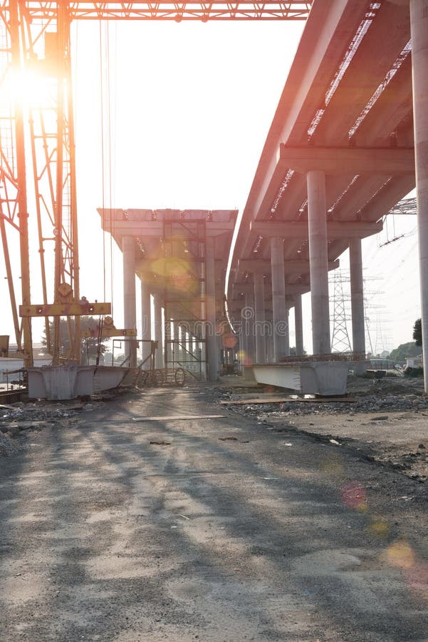 Concrete Highway Under Construction Stock Image - Image of engineering ...