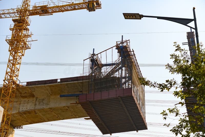 Concrete Highway Under Construction in Day Time Stock Image - Image of ...
