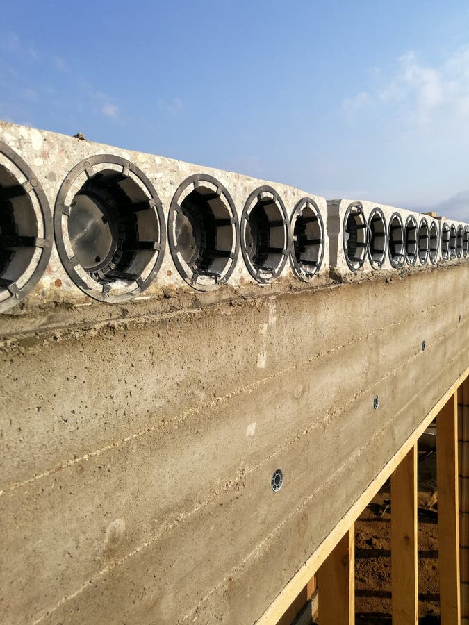Concrete Hollow Core Slabs at Constructions Site Stock Photo - Image of ...