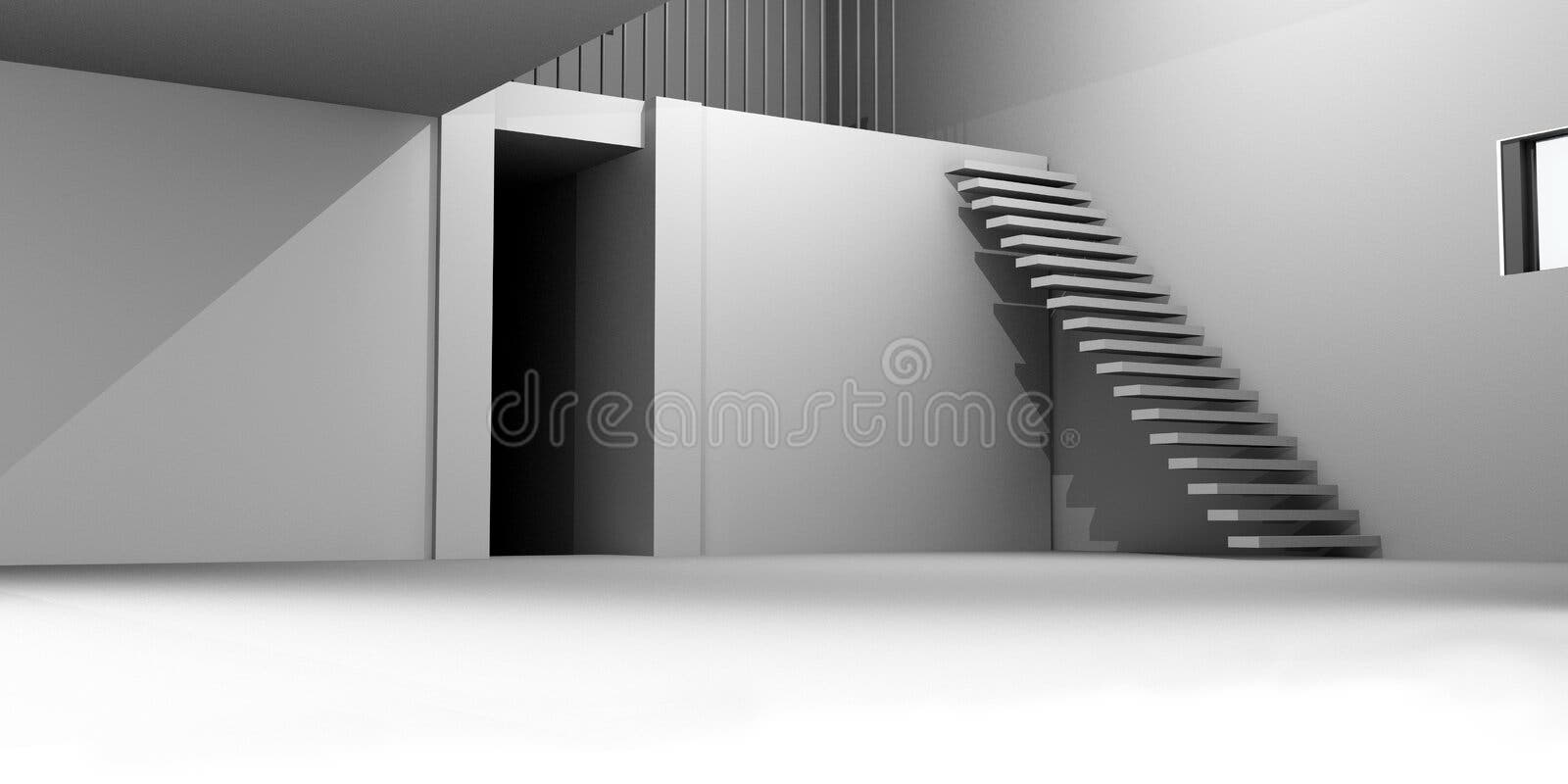 Concrete Interior - Unbalanced Stock Illustration - Illustration of ...