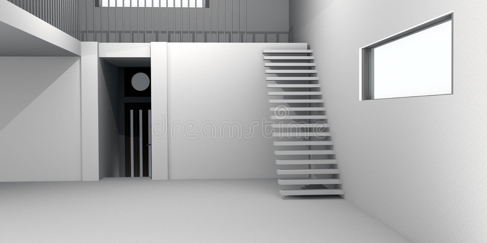 Concrete Interior - Unbalanced Stock Illustration - Illustration of ...