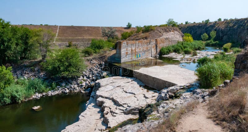 Concrete Hydraulic Structures on a Small River Connecting the Lake and ...