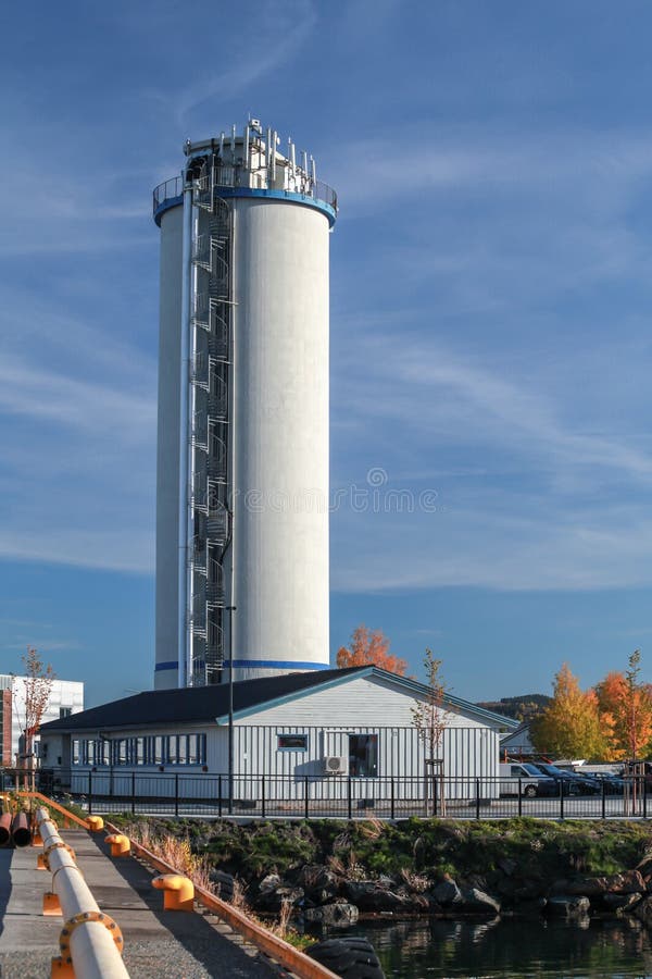 Concrete Industrial Tower in Port of Levanger Stock Image - Image of ...