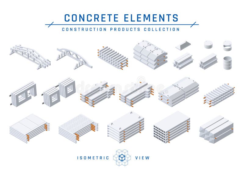 Concrete Items in Isometric View, Vector Icons Stock Vector ... Concrete Items in Isometric View, Vector Icons Stock Vector ...
