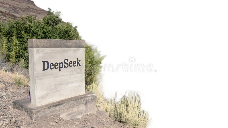 Concrete Landmark with DeepSeek Lettering Stock Illustration ...
