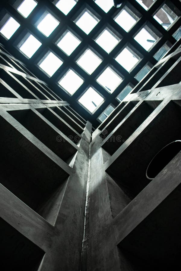 Concrete Lattice Structure Leading To a Grid Stock Photo - Image of ...