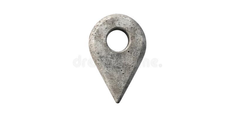 Concrete Location Pin Icon. Symbolizes Navigation, Mapping, and ...