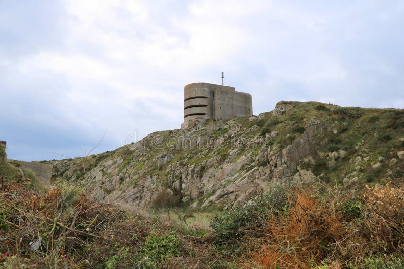 Concrete Military Range Finding Tower Stock Photo - Image of quarry ...