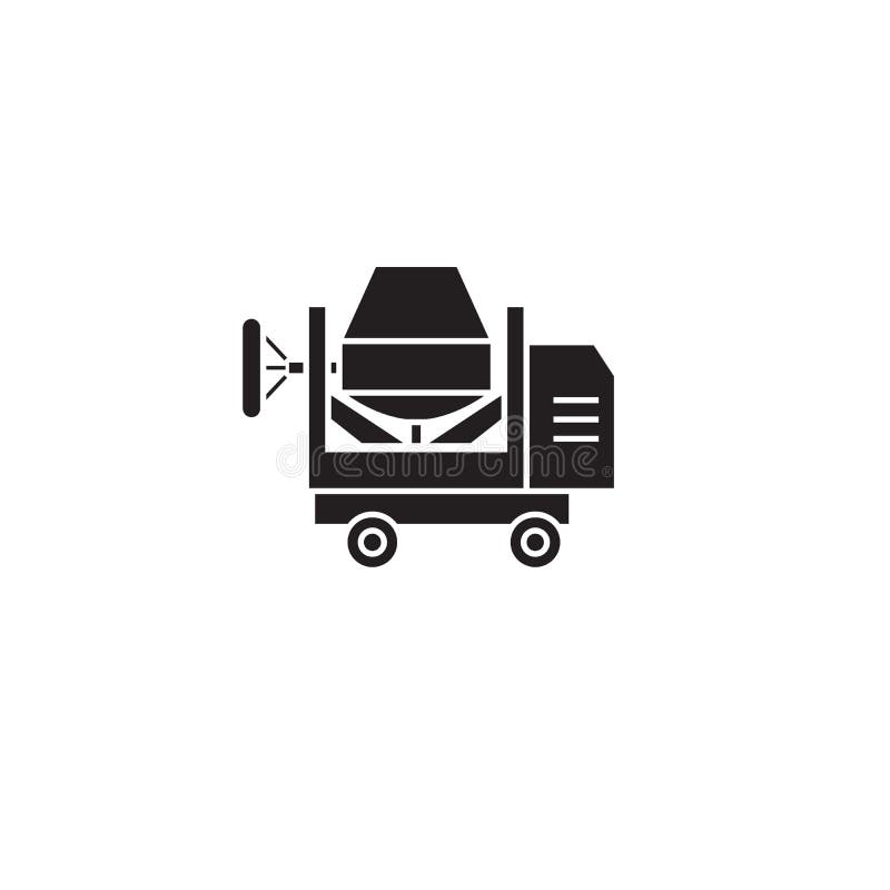 Concrete Mixer Vector Thin Line Stroke Icon. Concrete Mixer Outline ...