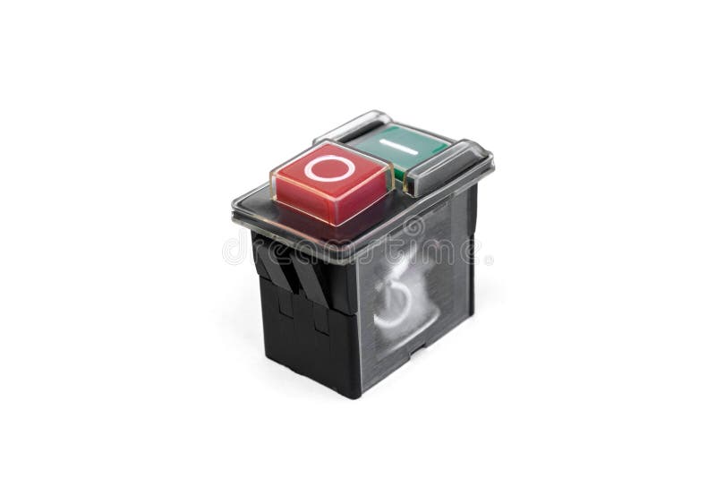 Concrete Mixer Button Isolated on White Background. Stock Photo - Image ...