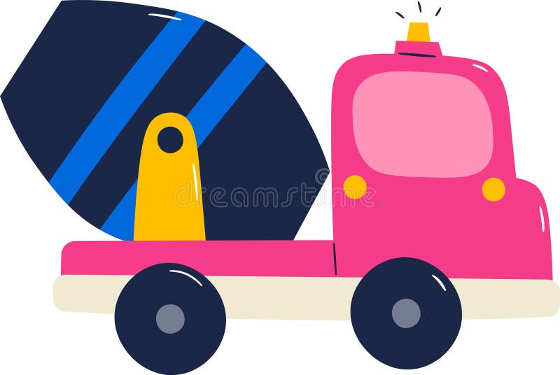 Concrete Mixer Cartoon Vehicle Stock Vector - Illustration of isolated ...