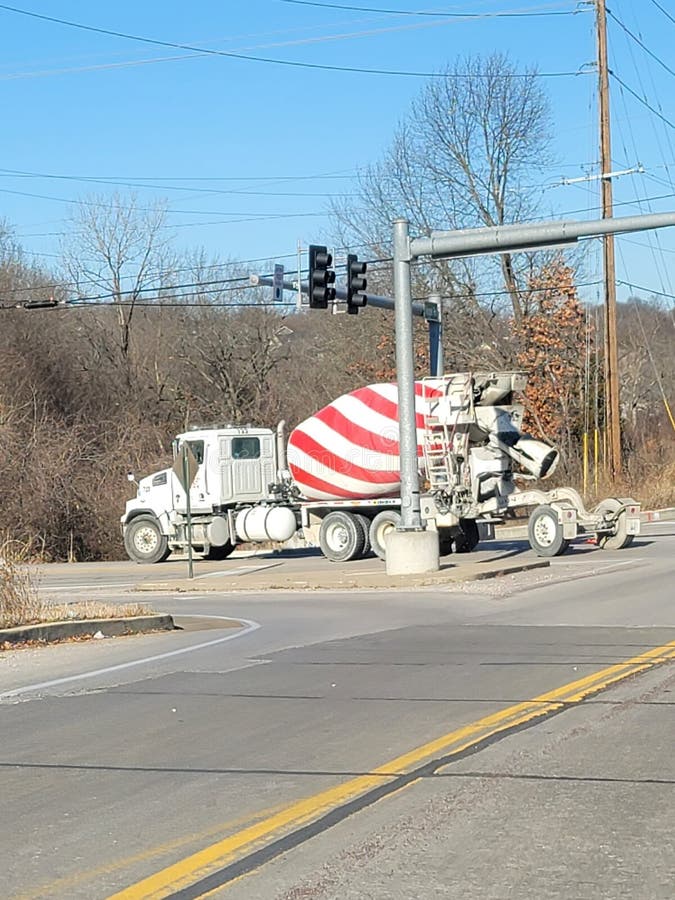 Concrete Mixer Cement Truck Diesel Construction Building Intersection ...