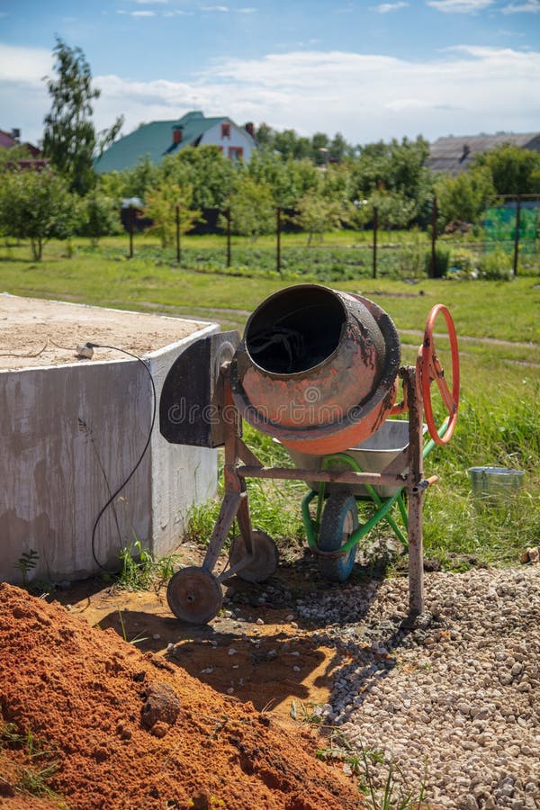 Concrete Mixer is at the Construction Site Stock Image - Image of ...