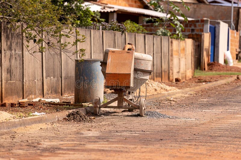 Concrete Mixer Construction Tool Stock Image - Image of tool, street ...