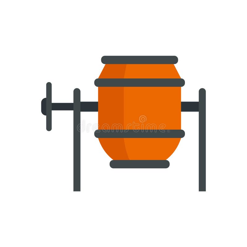 Concrete Mixer Icon Flat Isolated Vector Stock Vector - Illustration of ...