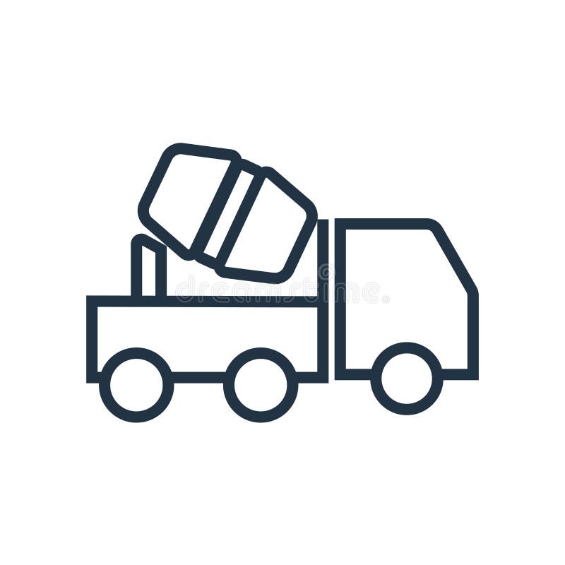 Concrete Mixer Icon Vector Isolated on White Background, Concrete Mixer ...