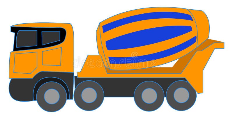 Concrete Mixer, Illustration, Vector Stock Vector - Illustration of ...