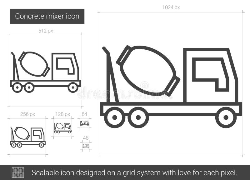 Concrete Mixer Line Drawing Stock Illustrations – 223 Concrete Mixer ...