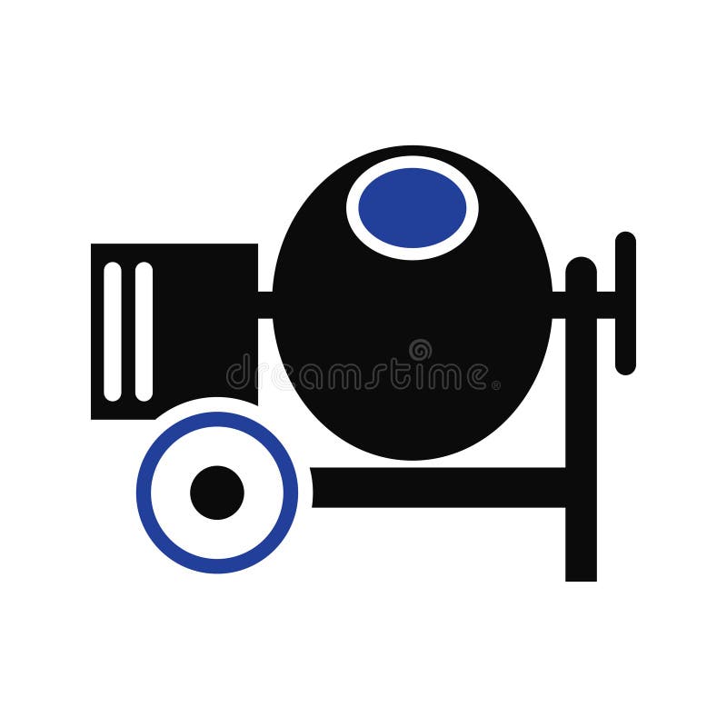Concrete Mixer Machine Icon Stock Vector - Illustration of industry ...