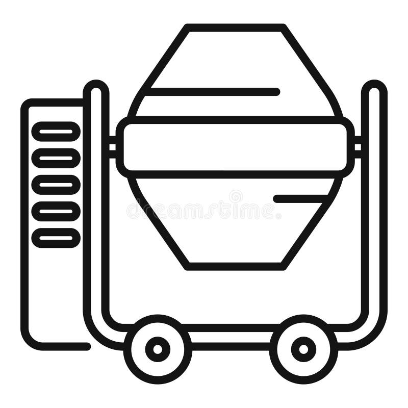 Concrete Mixer Machine Mixing Cement for Construction Works Stock ...