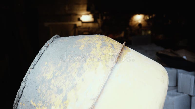 Concrete Mixer Stirs the Building Mixture. Rotating Construction Tool ...