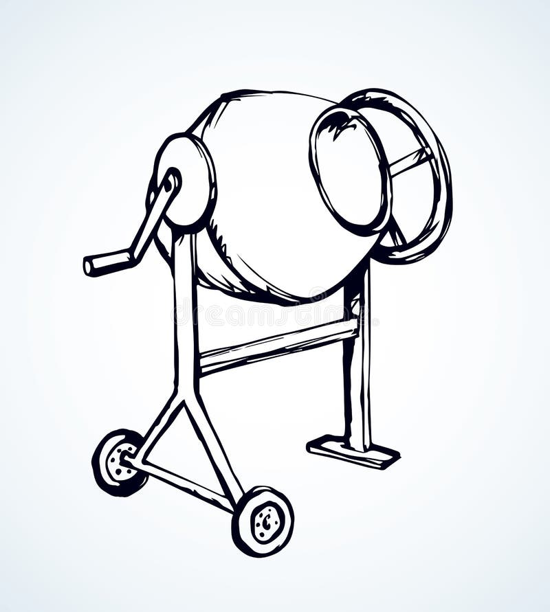 Concrete Mixer. Vector Drawing Stock Vector - Illustration of ... Concrete Mixer. Vector Drawing Stock Vector - Illustration of ...