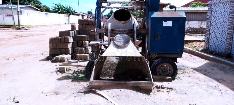 Concrete Mixing Machine on Construction Site Editorial Image - Image of ...