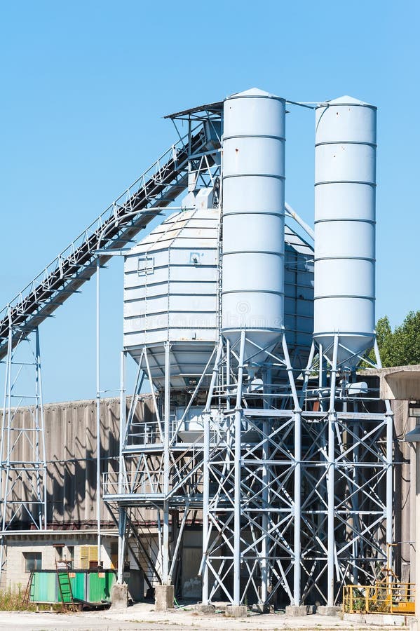 Concrete Mixing Silo, Site Construction Facilities. Stock Photo - Image ...