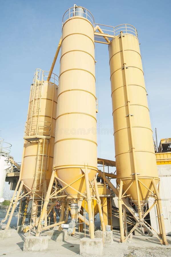 Concrete Mixing Silo, Site Construction Facilities. Stock Photo - Image ...