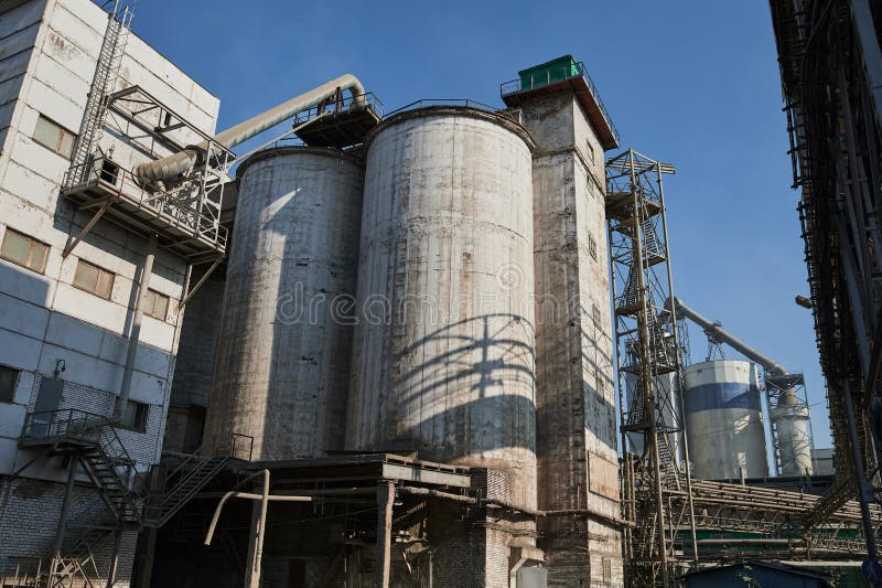 Concrete Mixing Tower. Concept of on-site Construction Facility. Stock ...