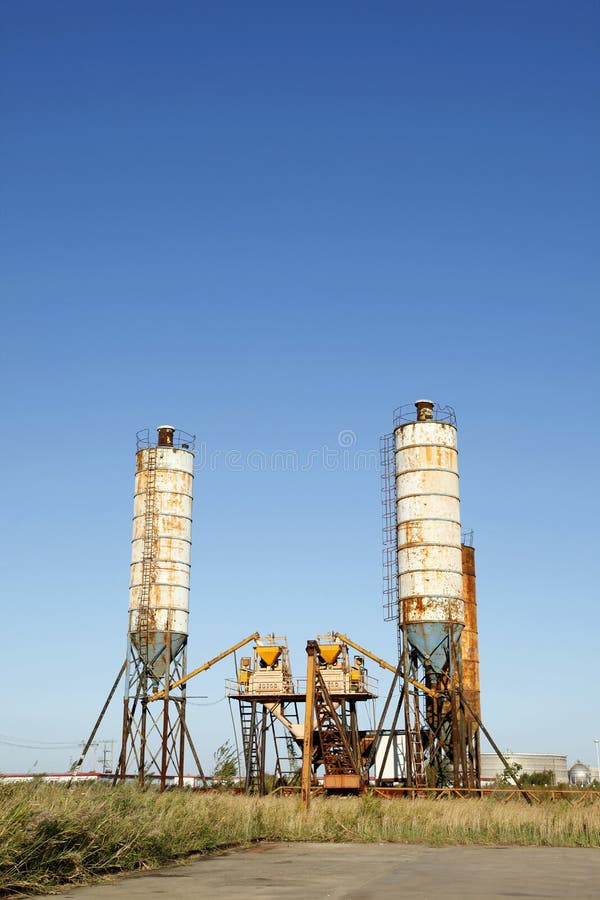 Concrete mixing tower stock image. Image of equipment - 173902223