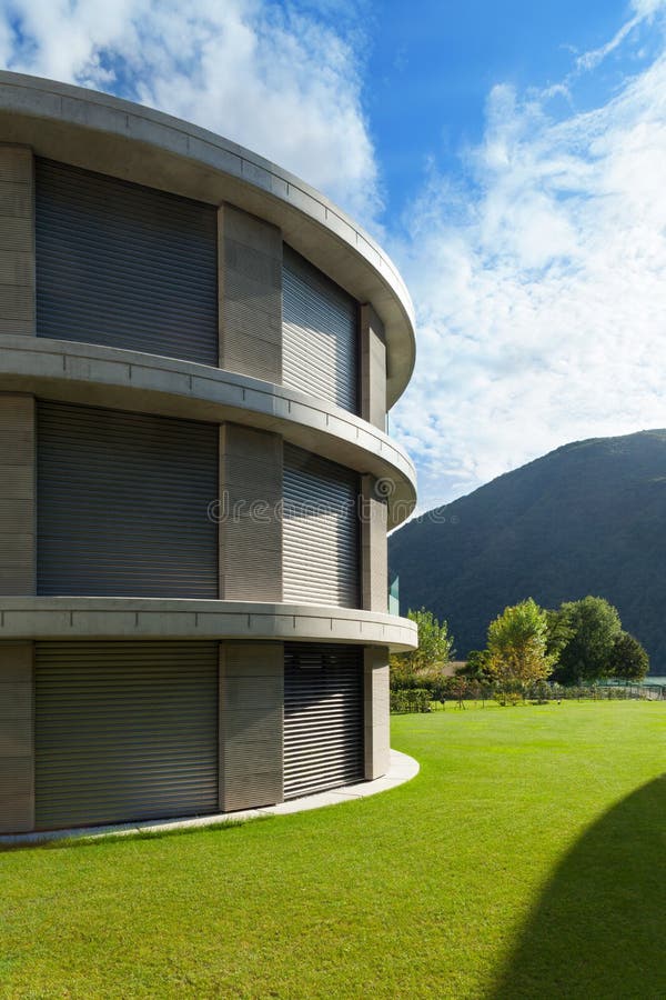 Concrete modern building stock photo. Image of luxury - 80745028