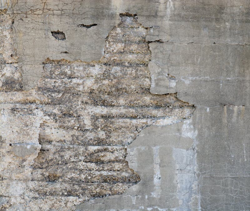 Oude Witte Bakstenen Muur Met Gebarsten Beton Stock Afbeelding ...