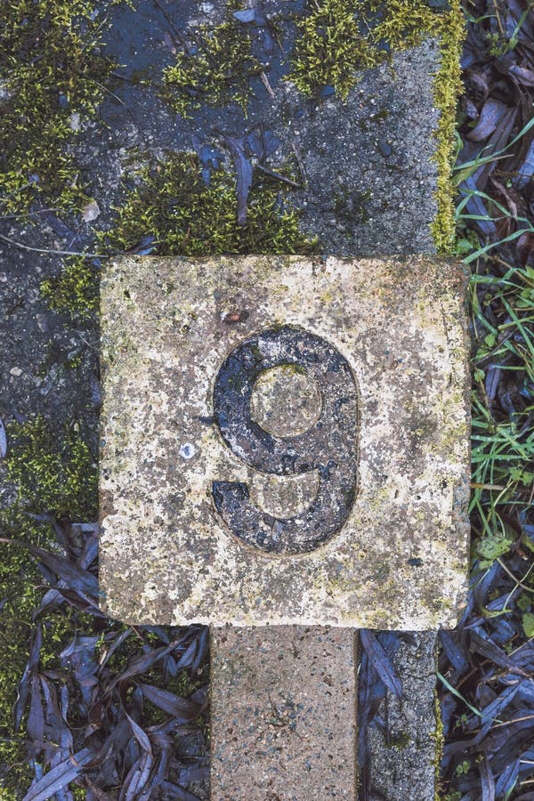 Concrete number 9 stock photo. Image of number, worn - 84373840