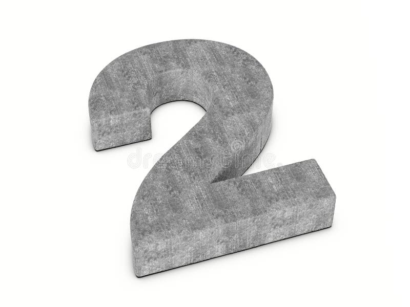Concrete number two stock illustration. Illustration of rustic - 246404136