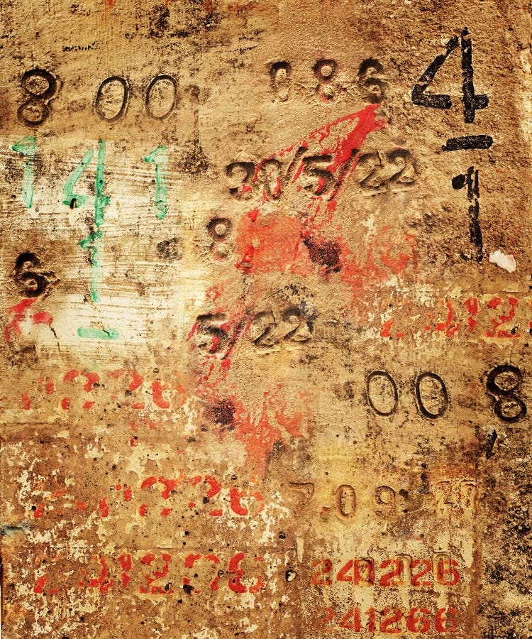 Concrete numbers stock photo. Image of brown, numbers - 15996810