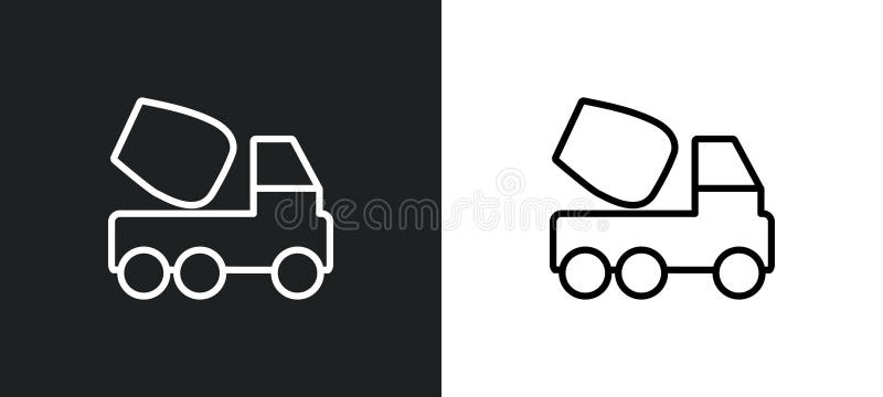 Concrete Outline Icon in White and Black Colors. Concrete Flat Vector ...