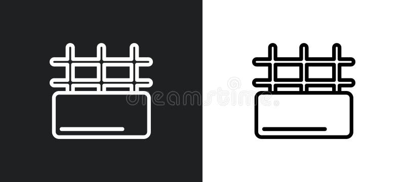 Concrete Outline Icon in White and Black Colors. Concrete Flat Vector ...