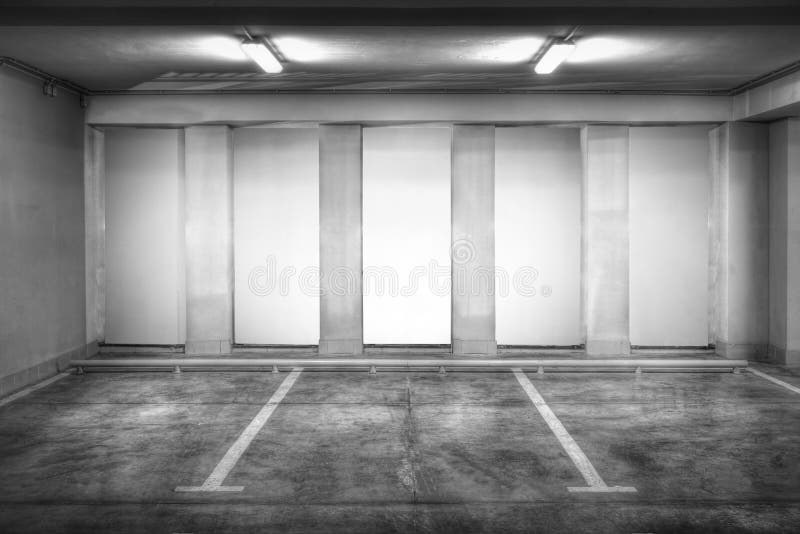 Concrete Parking Lot Spacers Stained by Rusty Rebar Stock Photo - Image ...