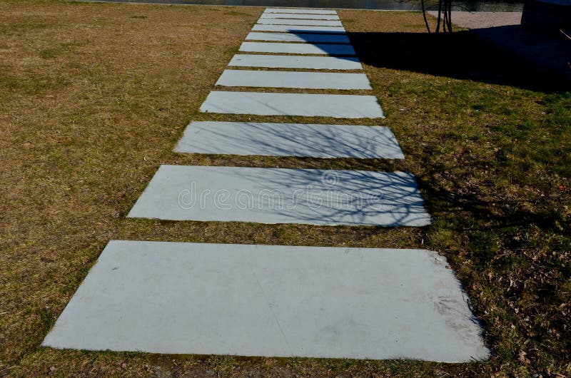 Concrete Path Lawn Pedal Rectangular Shape in Regular Grid Routed ...