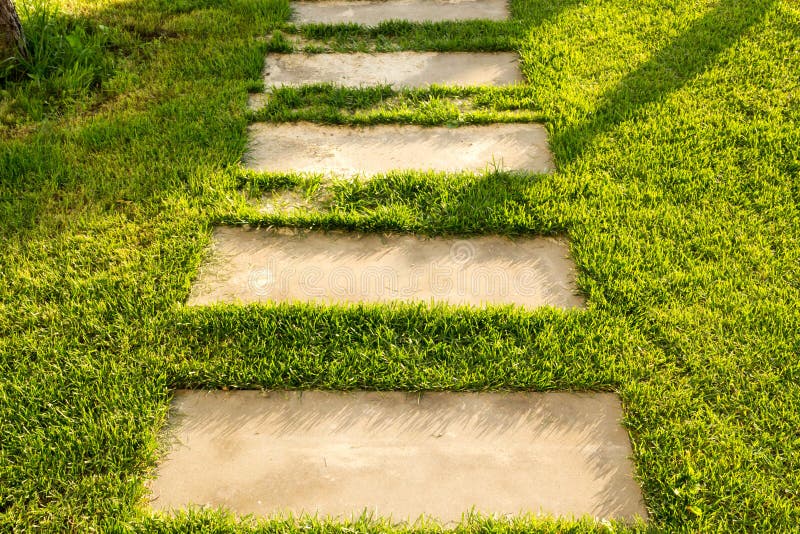 Concrete Path Lawn Pedal Rectangular Shape in Regular Grid Routed ...
