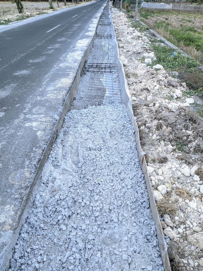 Road Widening Project with Iron Frame As Strength. Stock Photo - Image ...