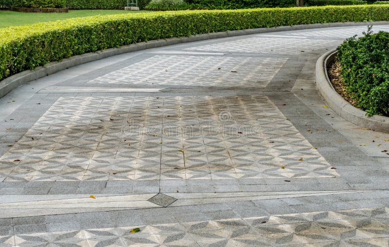 Concrete Pathway in garden stock image. Image of spring - 80296891