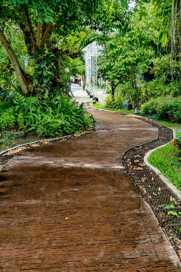 Concrete Pathway in the Park Stock Photo - Image of scenic, summer ...