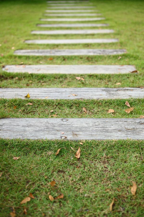 Concrete Pathway Pavement Step on Green Grass Stock Image - Image of ...