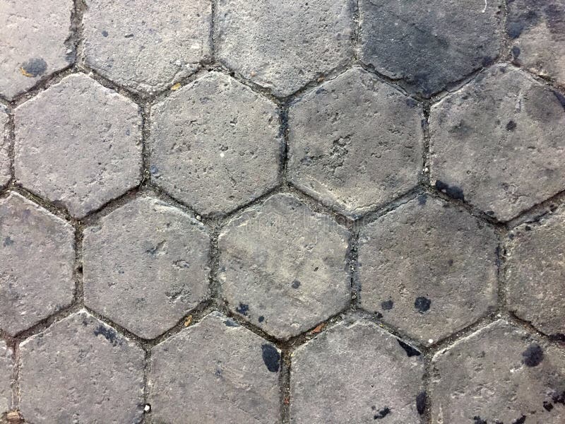 Concrete Pattern Hexagon Pavement Stock Image - Image of cement, tile ...