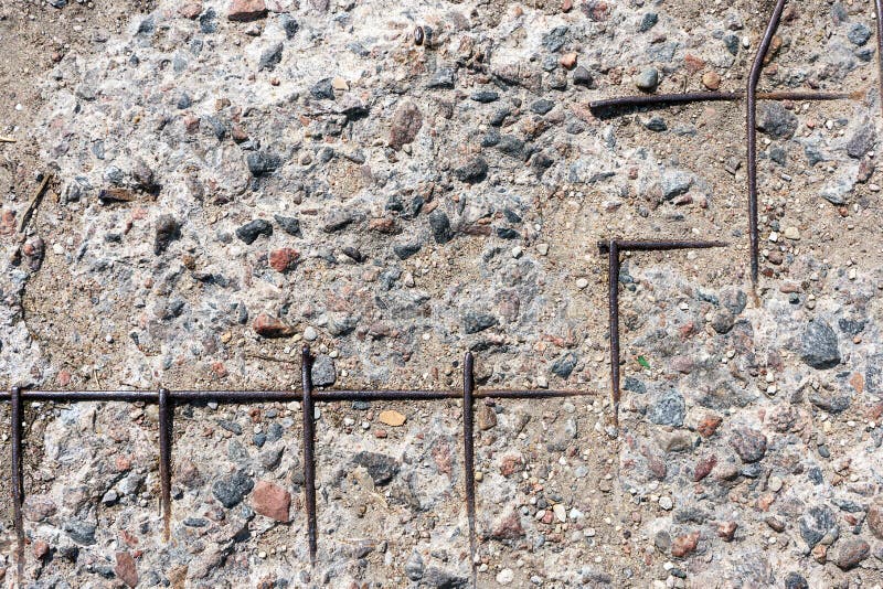 Concrete Pavement Texture with Metal Rods Visible Stock Photo - Image ...